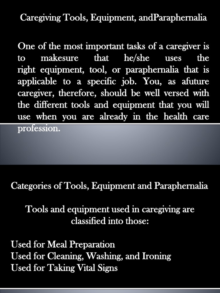 Caregiving Tools and Equipments | PDF