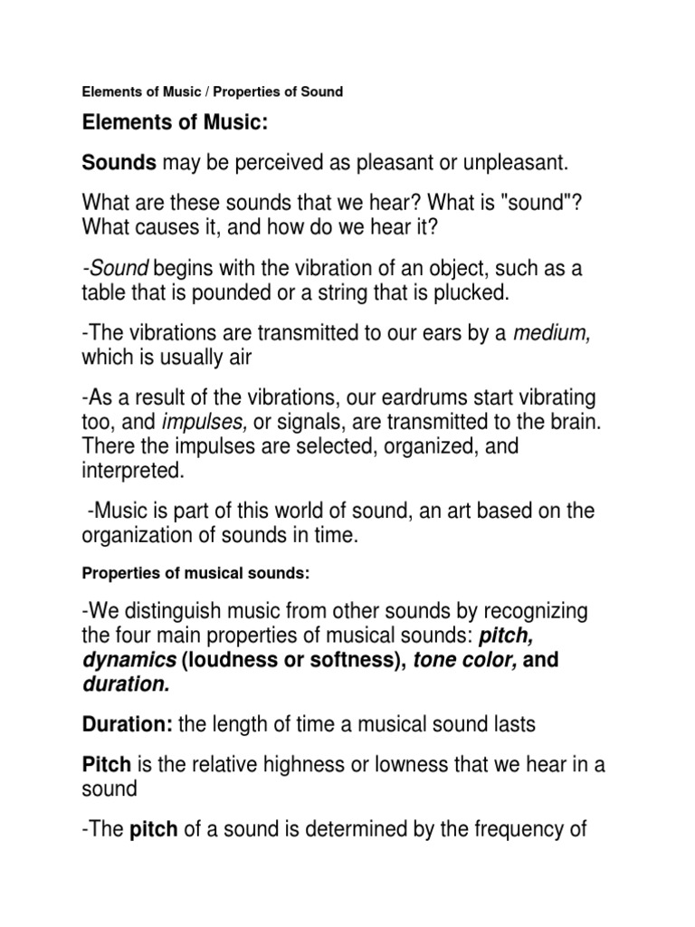 Elements of Music | PDF | Chord (Music) | Tempo