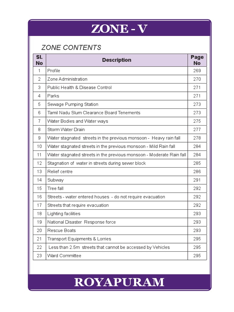 Royapuram Zone V Disaster Plan | PDF | Hydraulic Engineering | Water