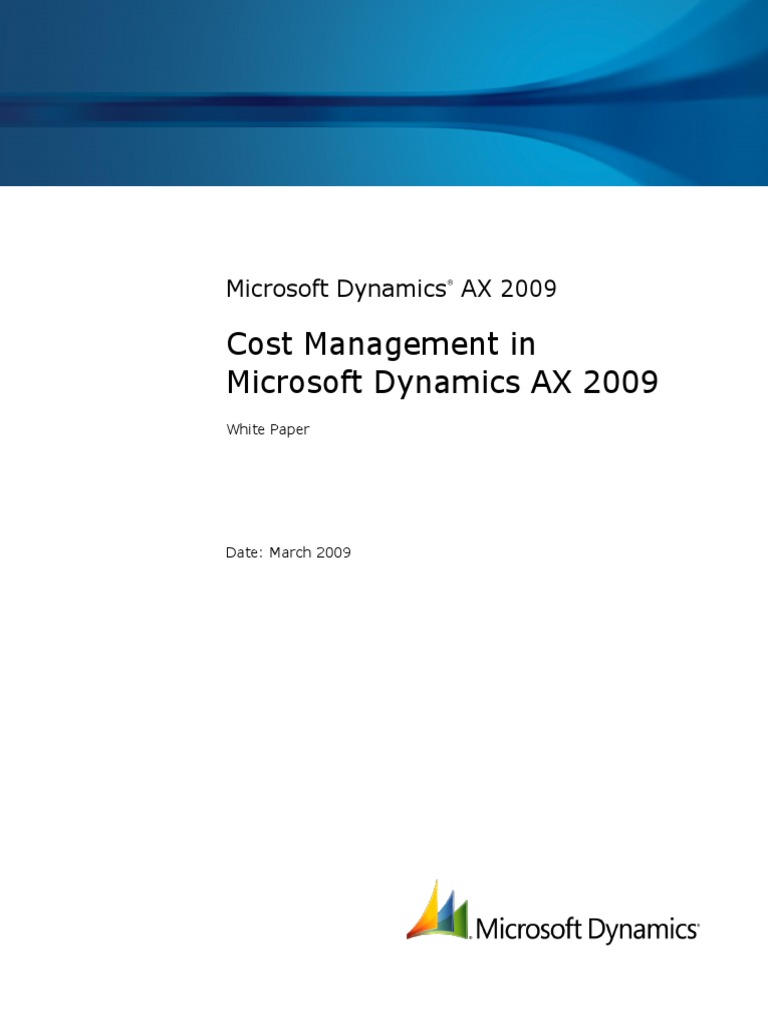 Microsoft Dynamics AX 2009 - Cost Management Whitepaper | PDF | Inventory | Receipt