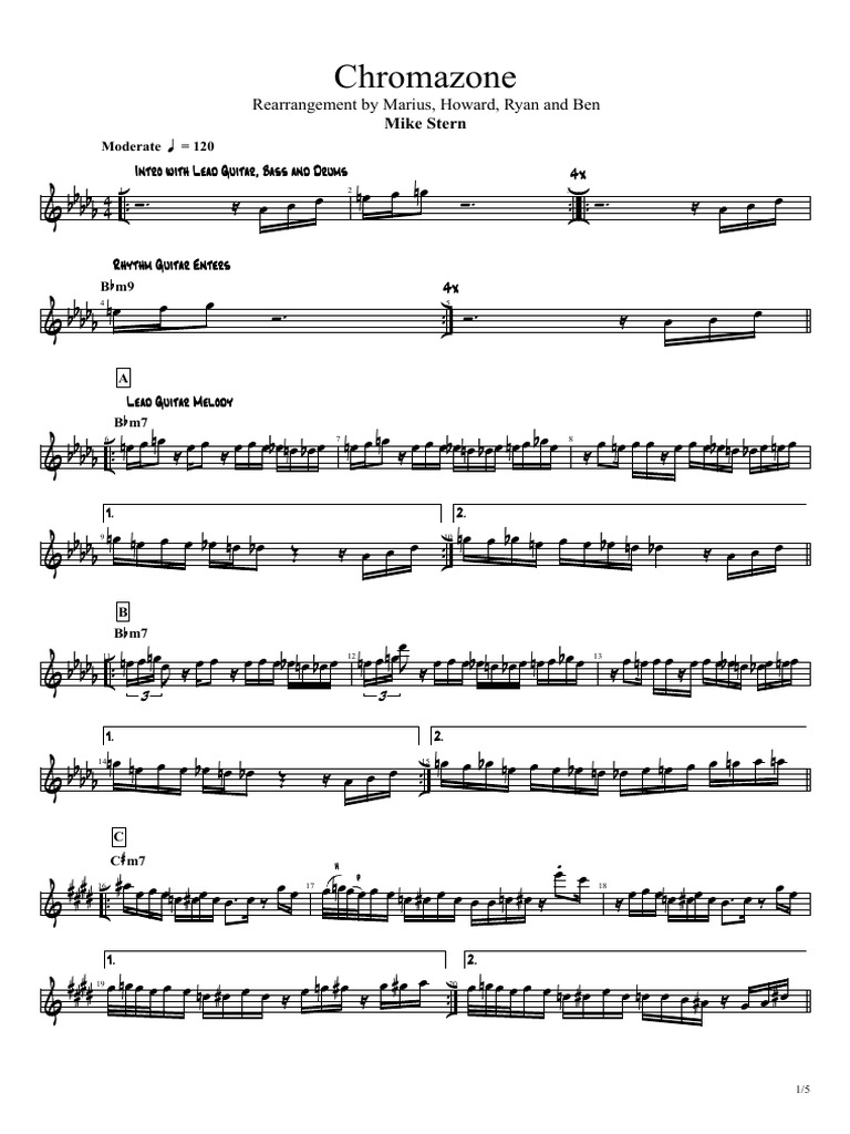 Marius Chromazone Chart 2 PDF | PDF | Guitars | Musicology