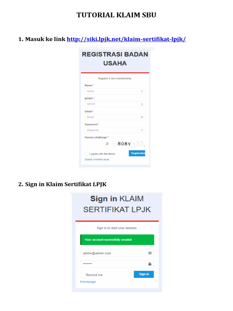 Tutorial Klaim Sbu Perkindo | PDF