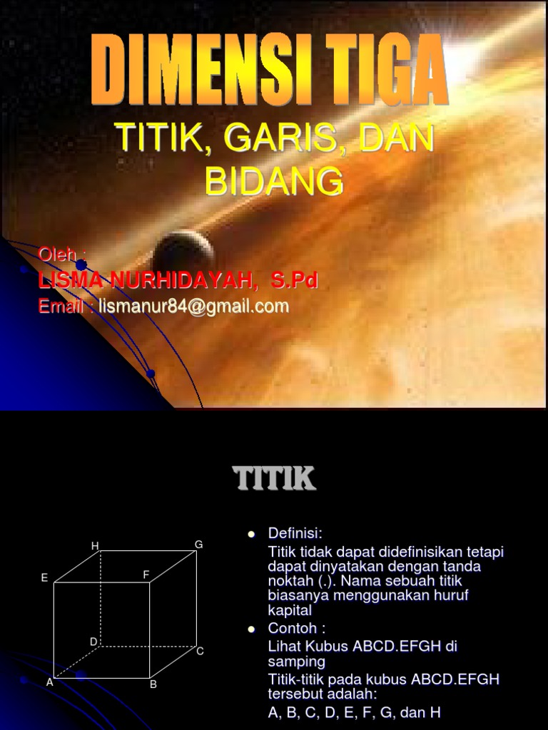 Definisi & Kedudukan Titik, Garis Dan Bidang | PDF