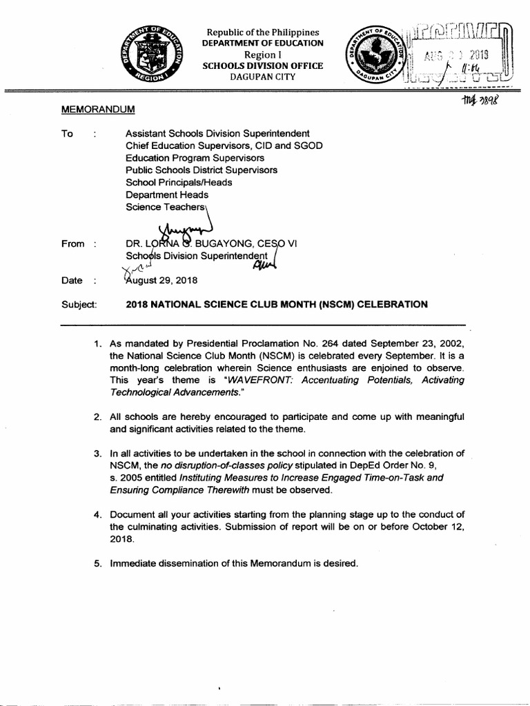 2018 National Science Club Month Celebration | PDF