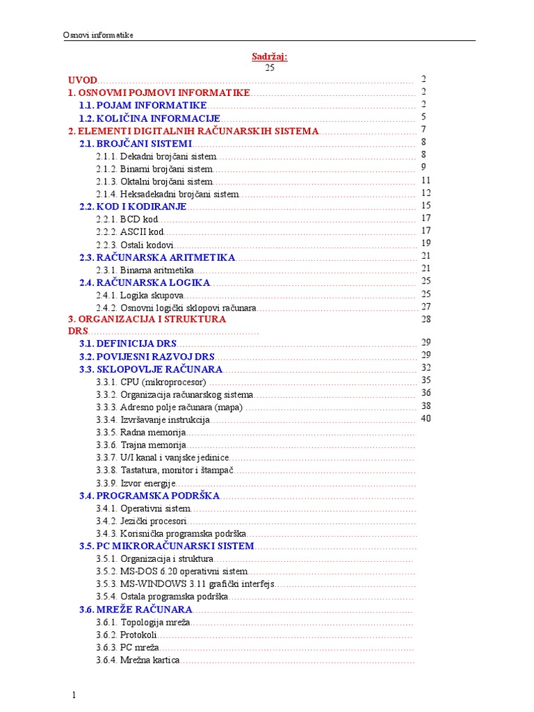 Osnovi Informatike Pdf