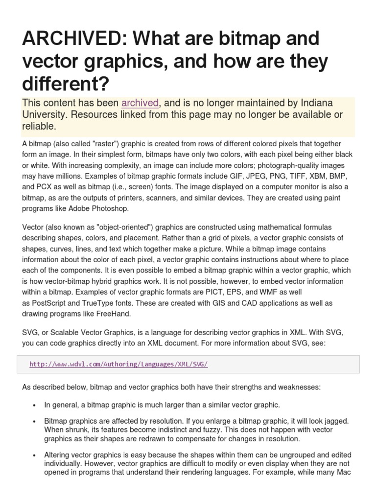 Bitmap vs. Vector Graphics Explained | PDF | Communication Design ...