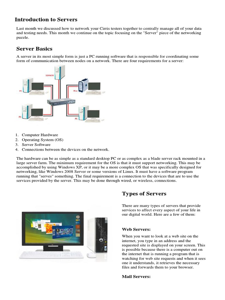 Introduction To Servers | PDF | Active Directory | Computer Networking
