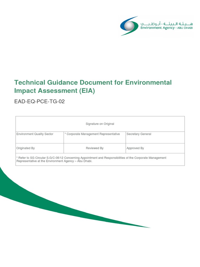 Technical Guidance Document For Environmental Impact Assessment (EIA ...