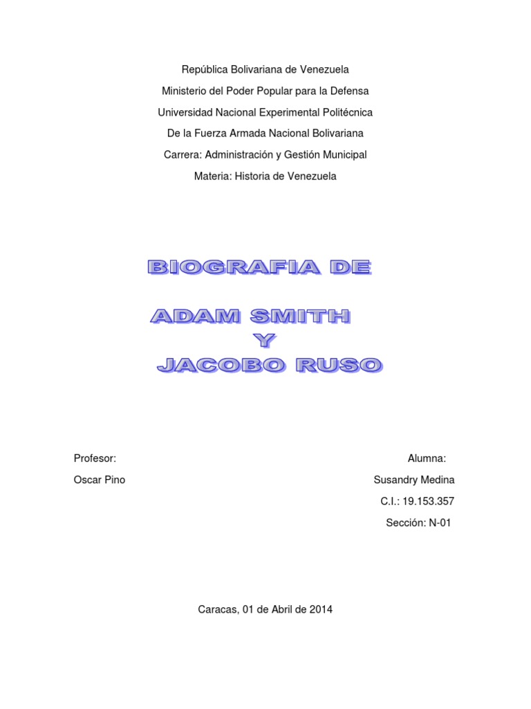 Biografia | PDF | Adam Smith | Jean-Jacques Rousseau