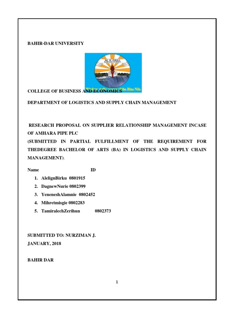 Bahir Dar University LSCM | PDF | Lean Manufacturing | Supply Chain