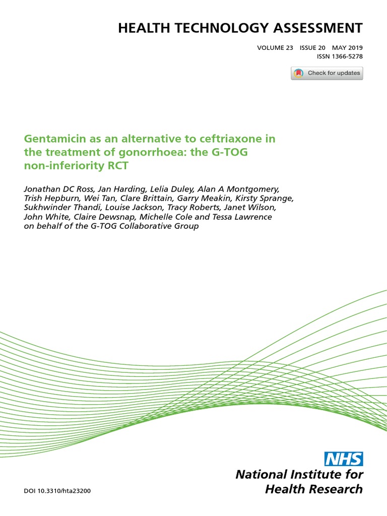 Gentamicin As An Alternative To Ceftriaxone in The Treatment of ...