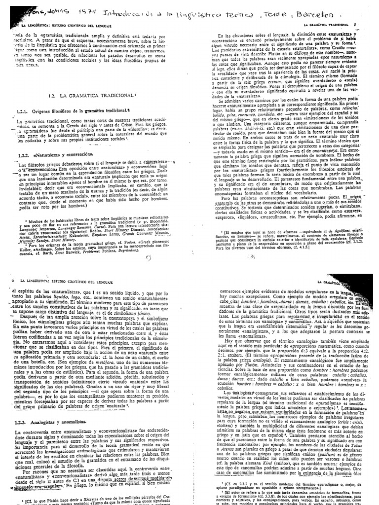 La Gramática Tradicional | PDF