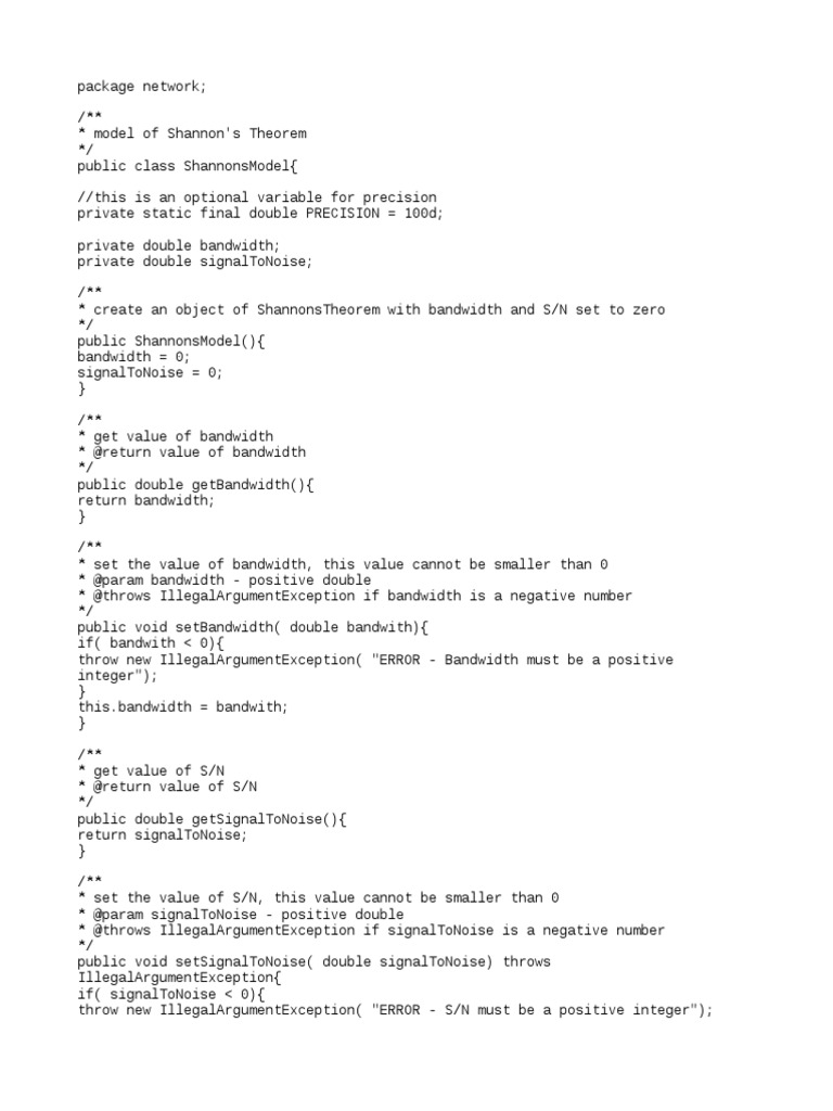 Shannons Model | PDF | Numbers | Bandwidth (Signal Processing)