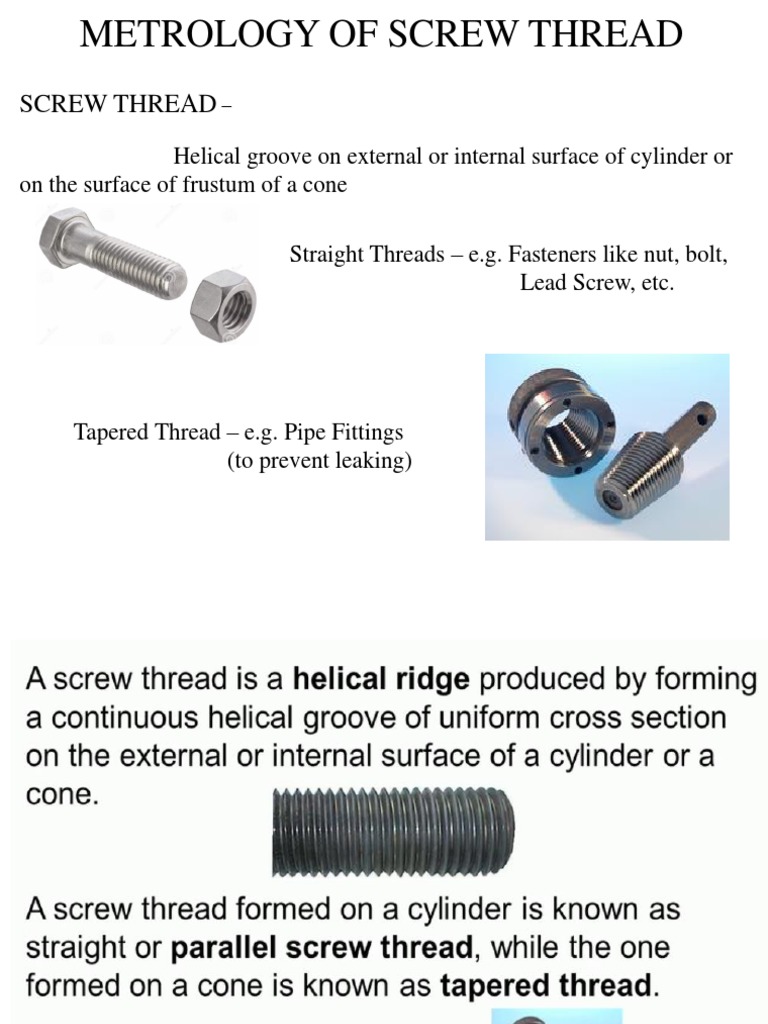 Metrology Of Screw Thread | Screw | Metalworking