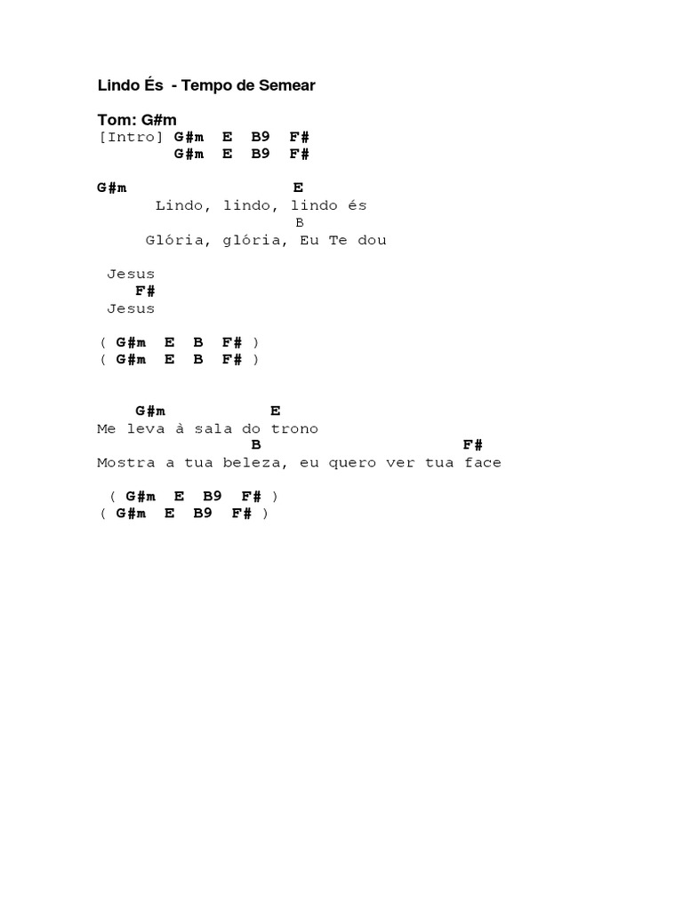 Lindo És - Cifra | PDF
