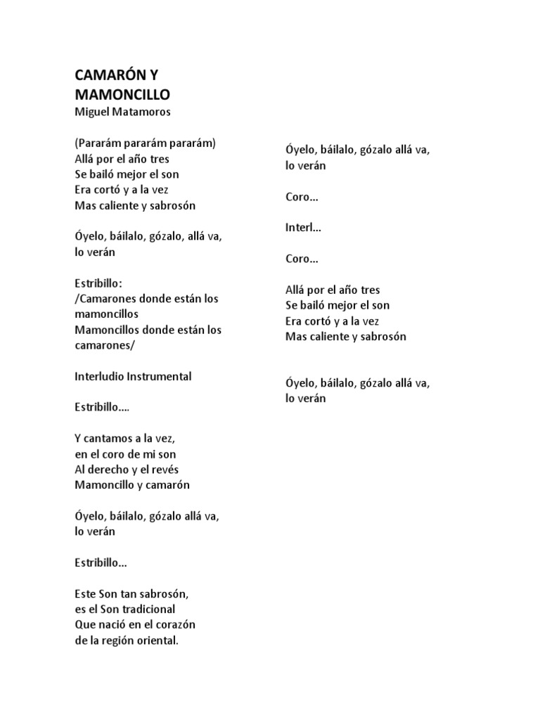 Letras Son Cubano | PDF | Musica Latinoamericana | Música caribeña