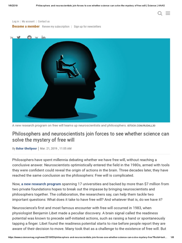 Philosophers and Neuroscientists Join Forces To See Whether Science Can ...