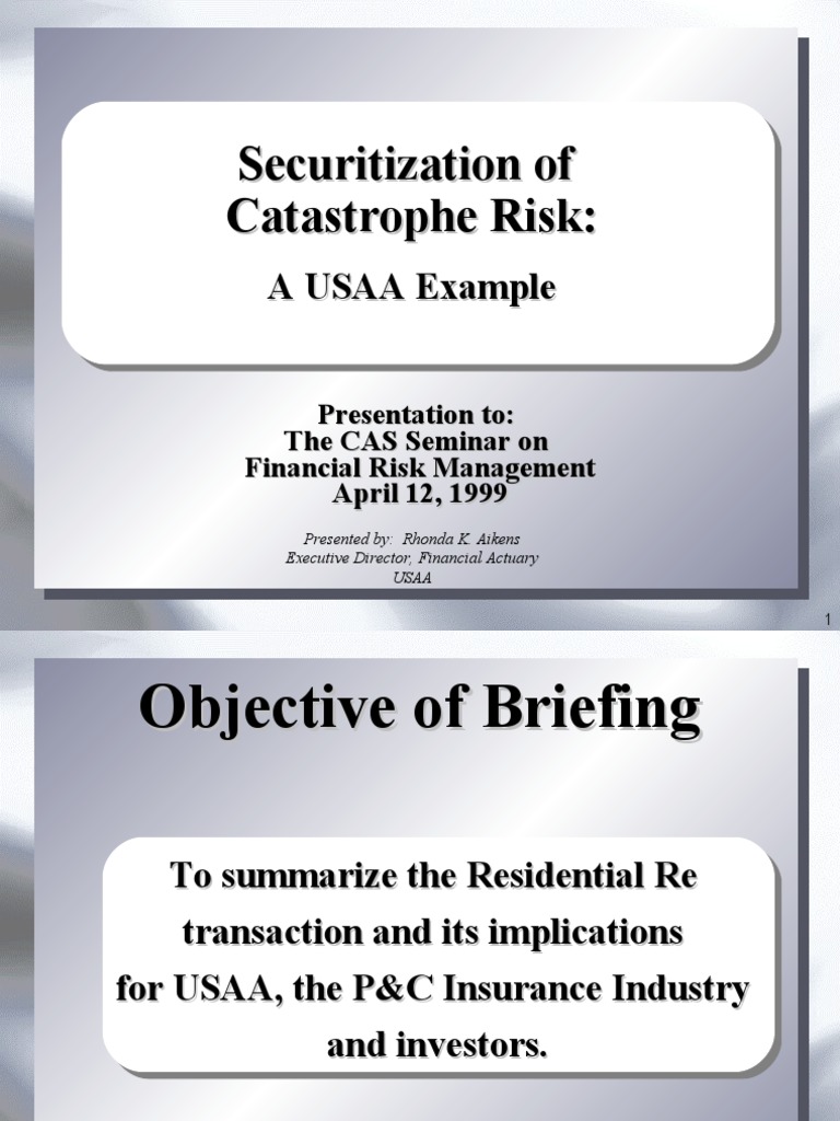Securitization of Catastrophe Risk | PDF | Reinsurance | Insurance