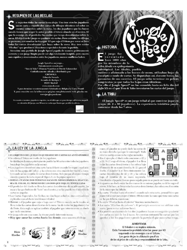 Jungle Speed Reglas A4 | PDF