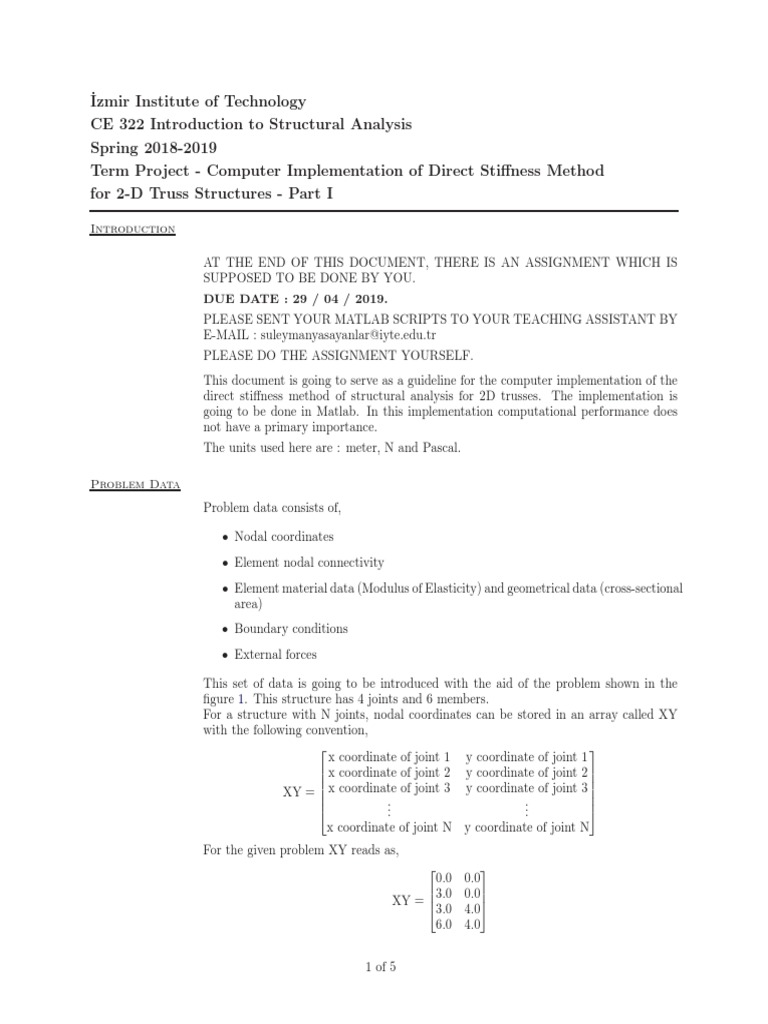 FEM Analysis for 2D Truss Structures | PDF | Structural Analysis ...