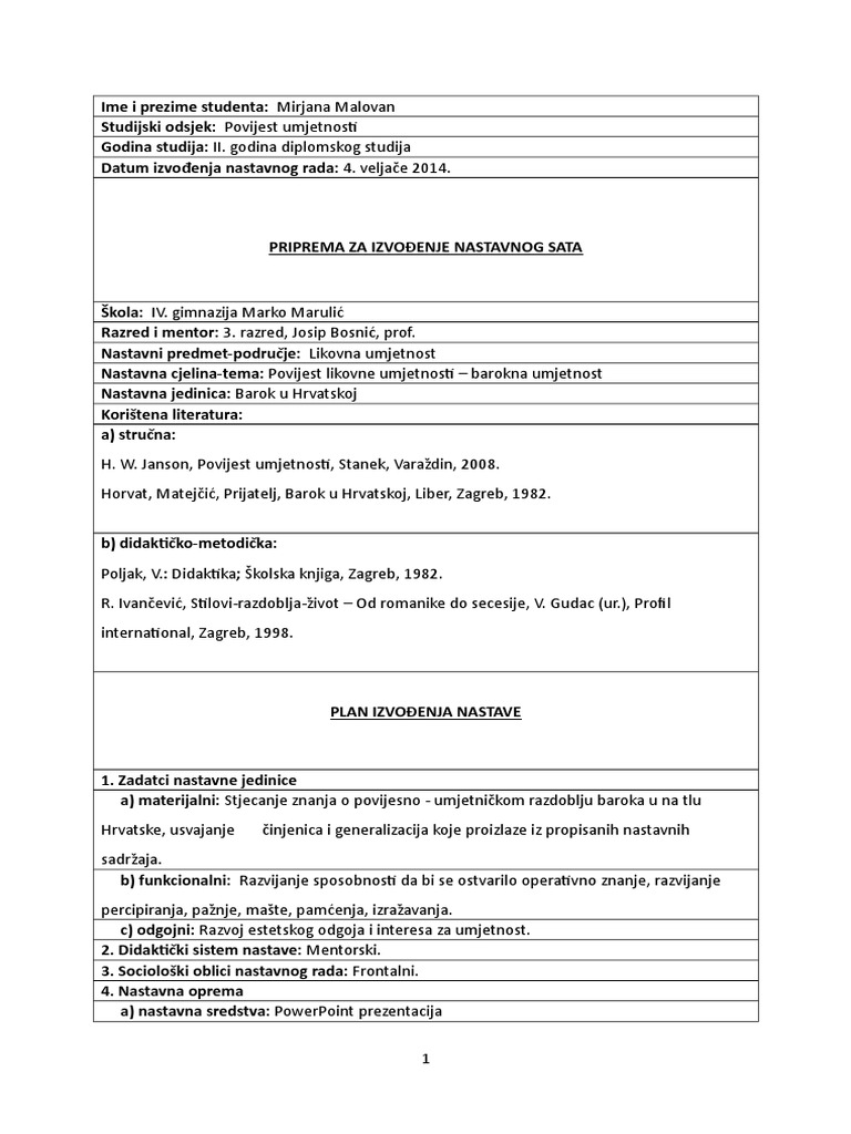 Barok U Hrvatskoj | PDF