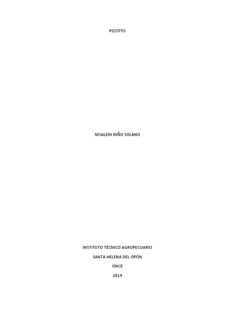 Informe Postitis | PDF | Epidemiología | Ciencias de la Salud