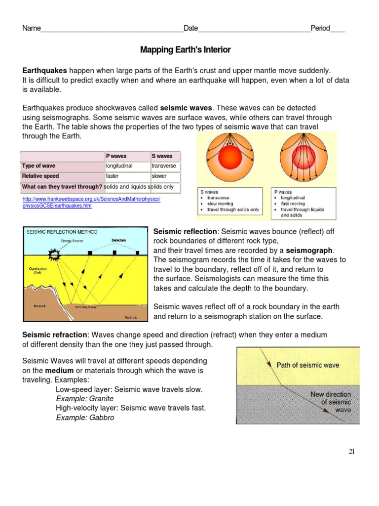 Analyzing Seismic Waves for Earth's Layers | PDF | Seismology ...