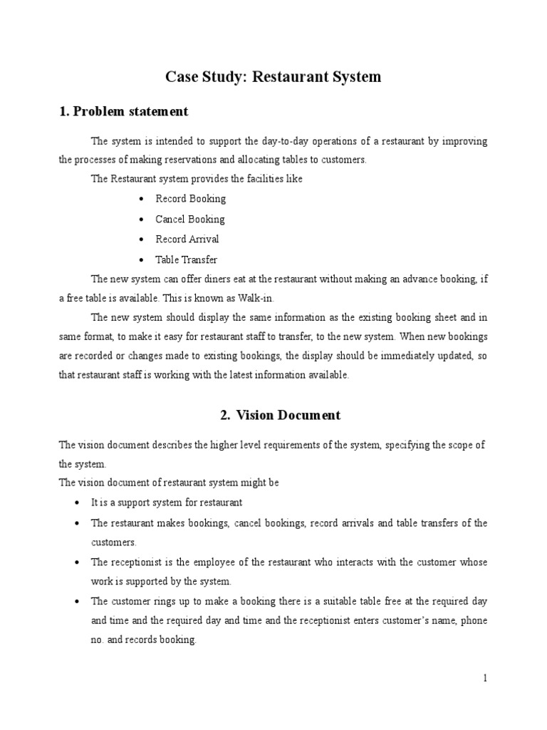 Restaurant | PDF | Use Case | Restaurants