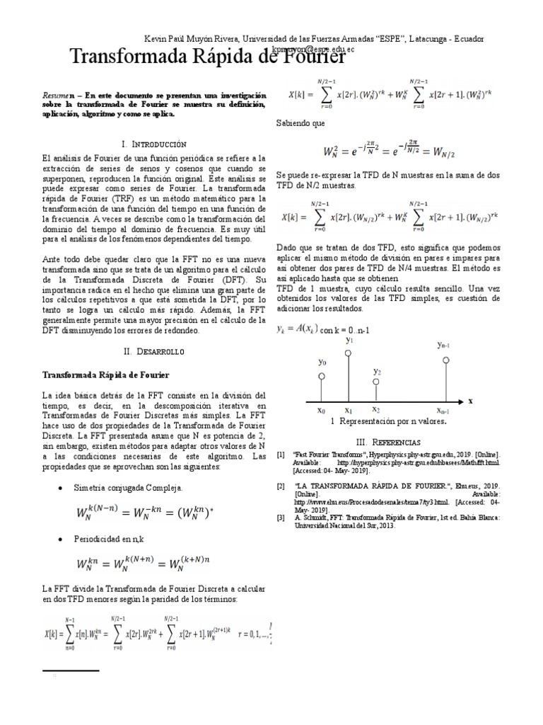 Consulta No 2 Transformada Rápida de Fourier | PDF | Transformada ...