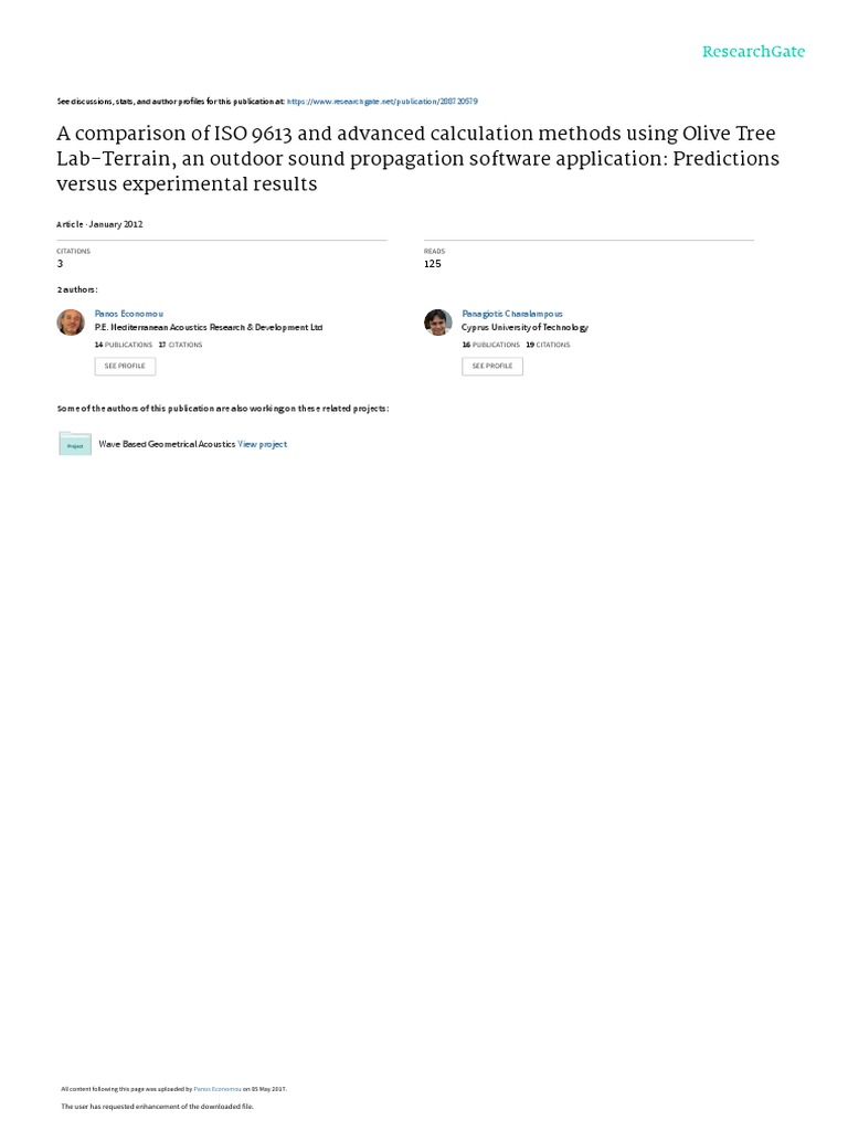 ISO 9613 vs. Olive Tree Lab Analysis | PDF | Scientific Method ...