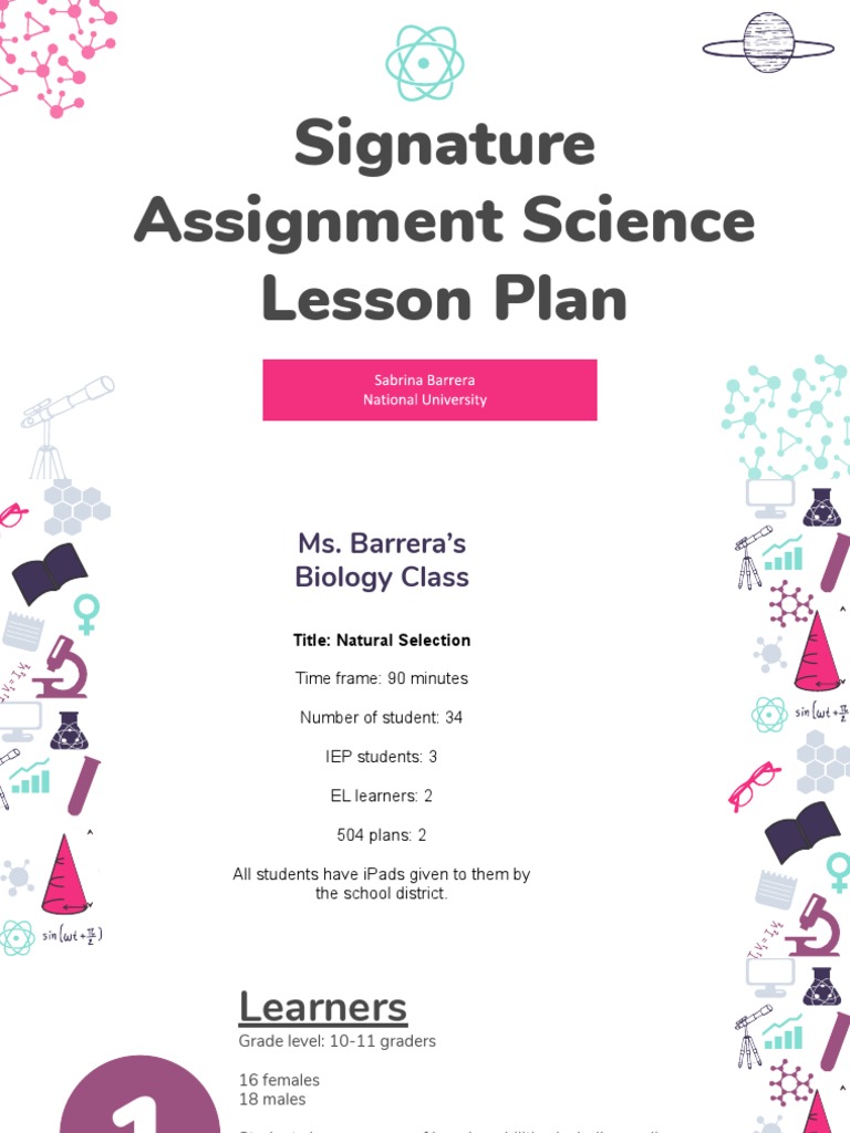 Signature Assignment Science Lesson Plan | PDF | Lecture | Quiz