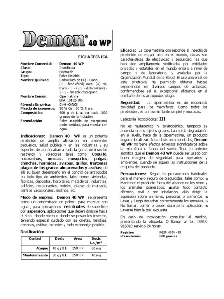 Demon 40 WP - 1 | PDF | Naturaleza | Bienestar