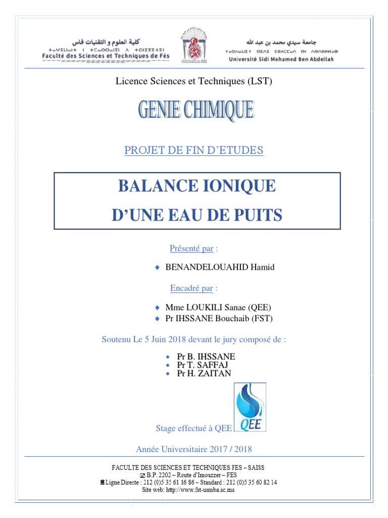 Balance ionique d'une eau de puits | PDF | Titrage | Chimie