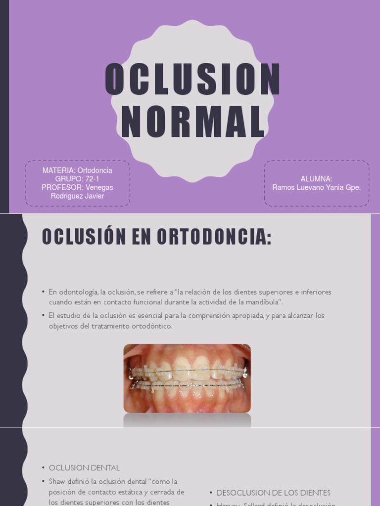 Oclusion Normal | PDF | Odontología | Ortodoncia