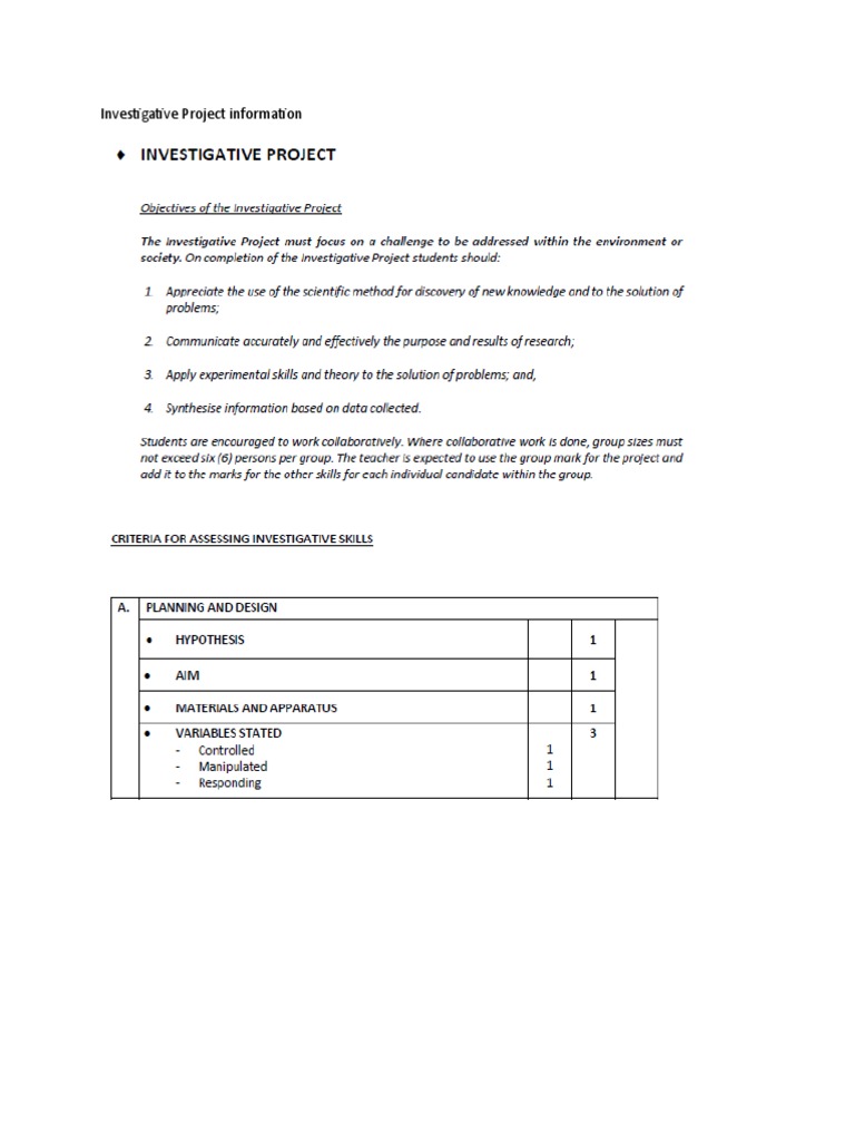 Investigative Project Information | PDF