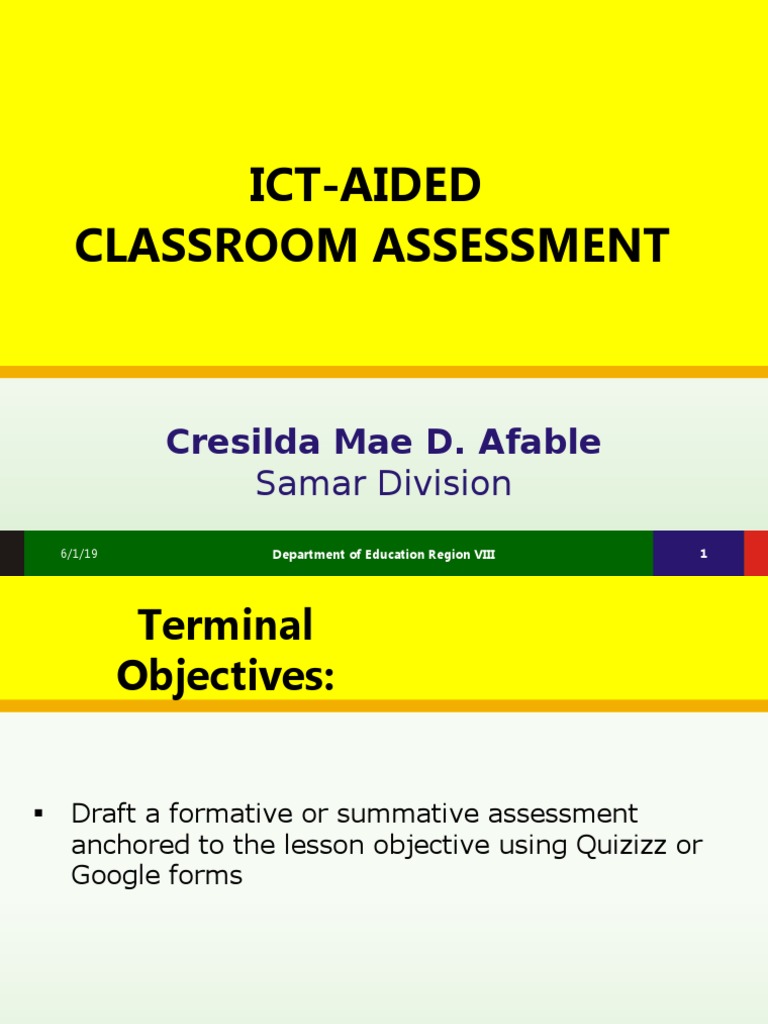 ICT-Aided Classroom Assessment Guide | PDF | Educational Assessment ...