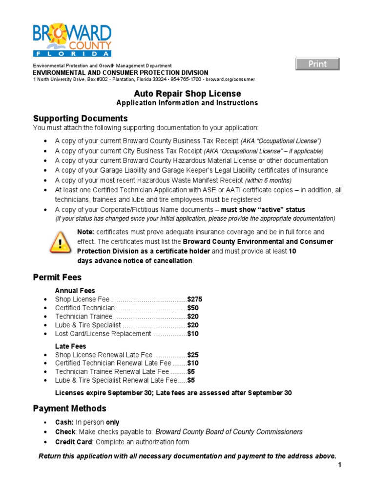 Auto Repairshop License Application | PDF | License | Vehicles