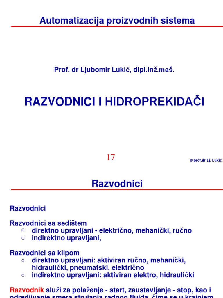 17 Razvodnici I Hidroprekidaci | PDF