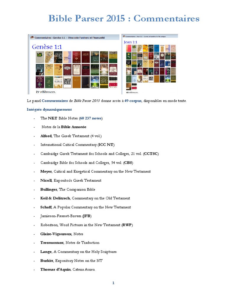 An Overview of the Commentaries and Biblical References Available in ...