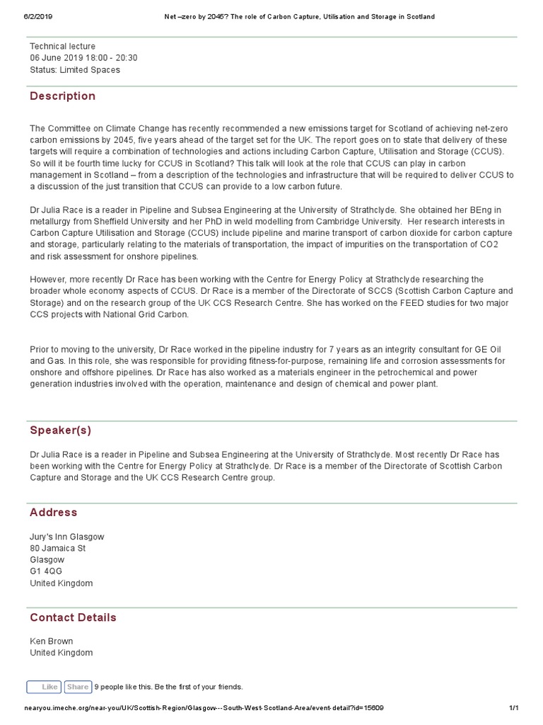 CCUS Role in Scotland's Net Zero 2045 | PDF | Carbon Capture And ...