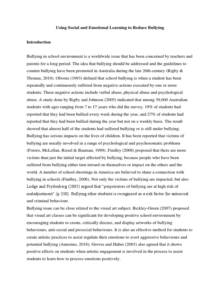 SEL to Combat School Bullying | PDF | Bullying | Anti Social Behaviour