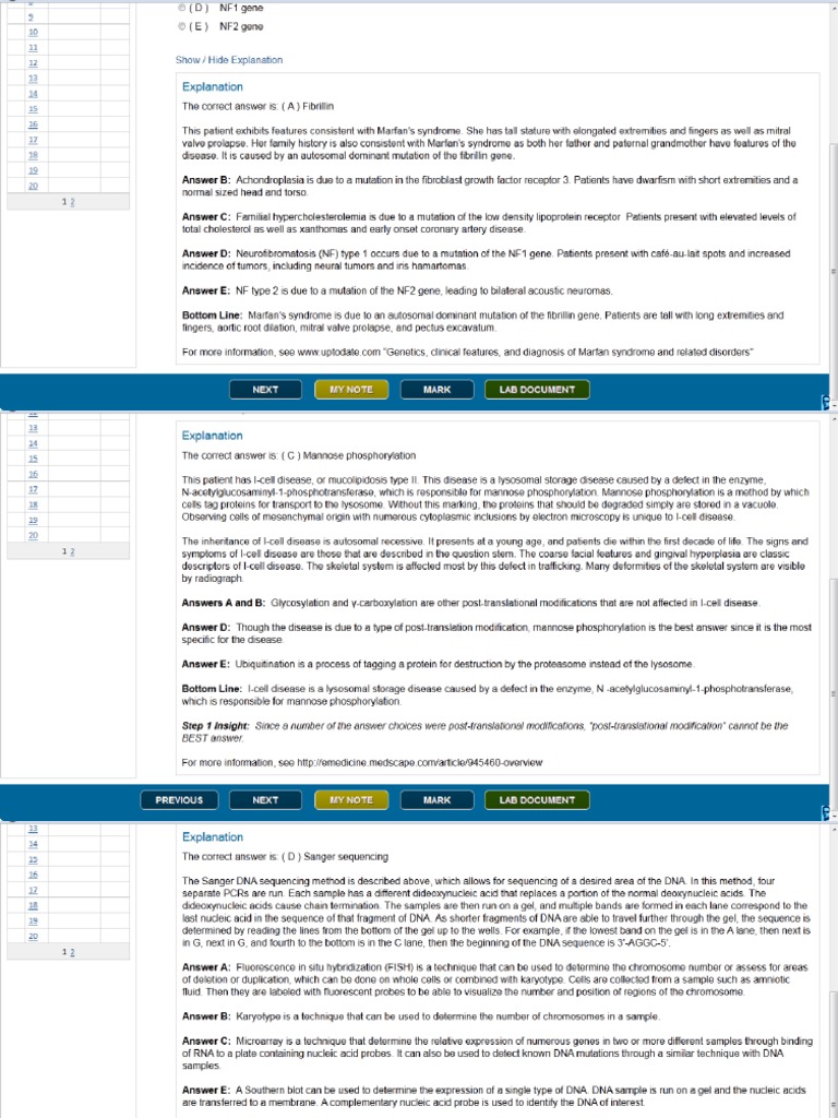 Nbme Subject Test MCQ - Biochemistry 5 of 5 (Answers) | PDF