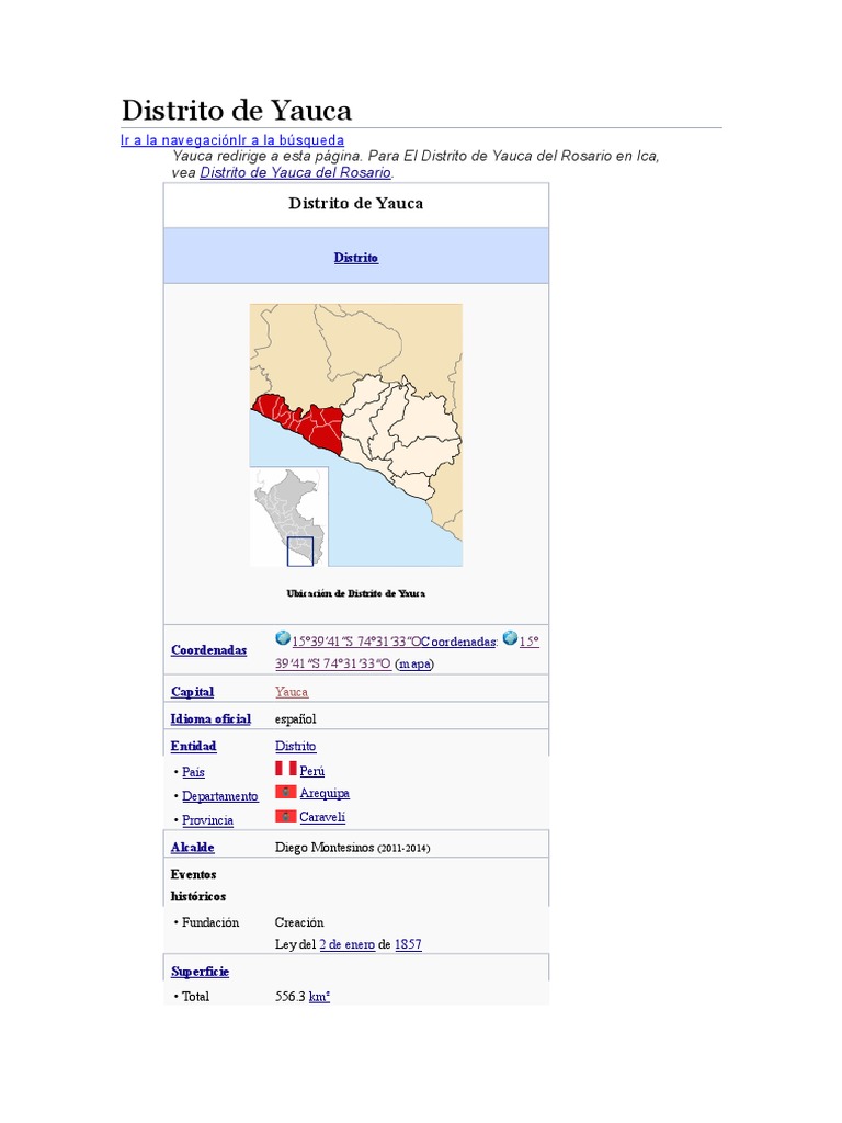 Distrito de Yauca | PDF