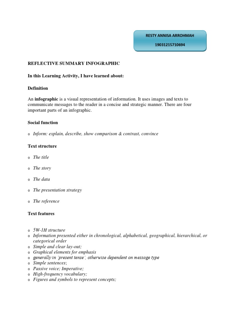 Reflective Summary Infographic | PDF