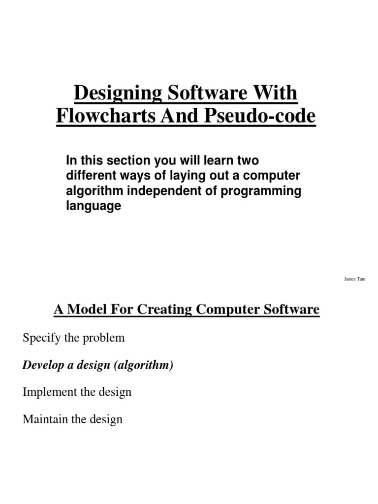 Designing Software With Flowcharts and Pseudo-Code | PDF | Algorithms ...