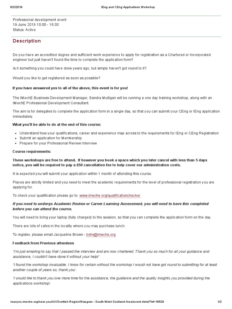 IEng and CEng Applications Workshop | PDF | Science And Technology ...