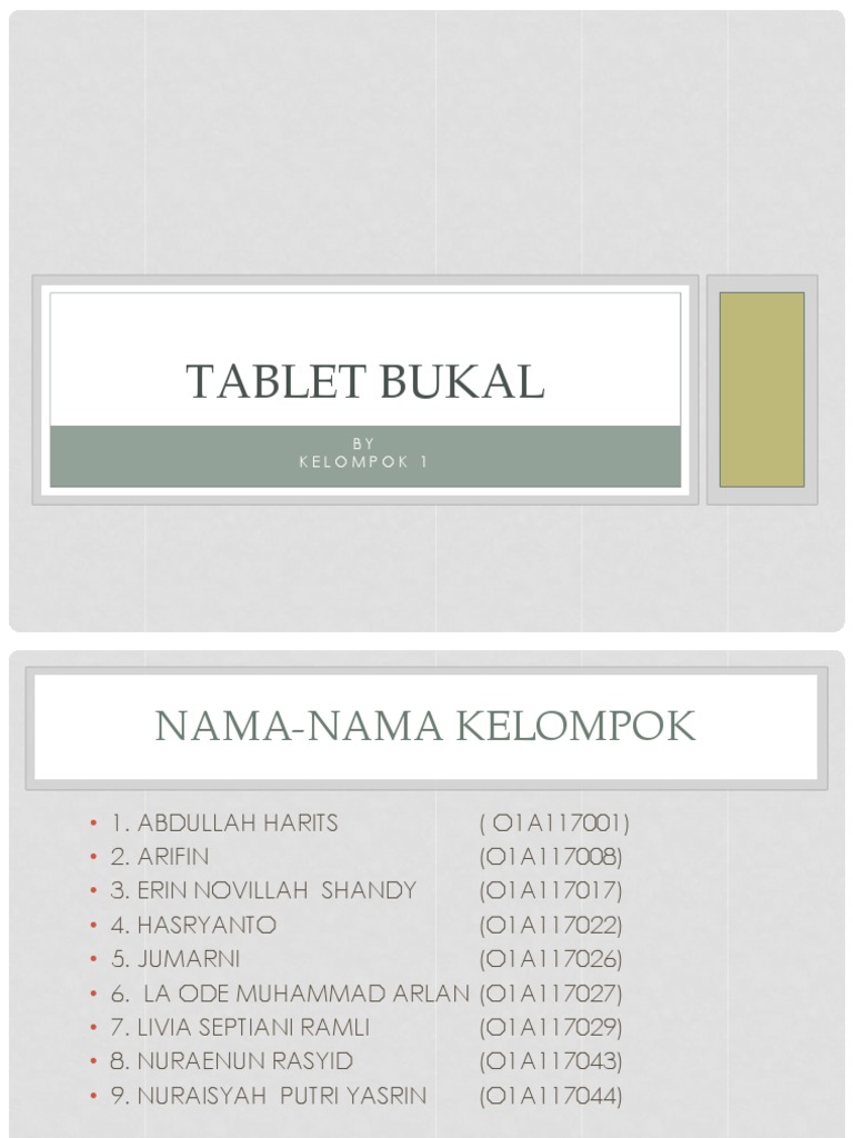 Tablet Bukal | PDF