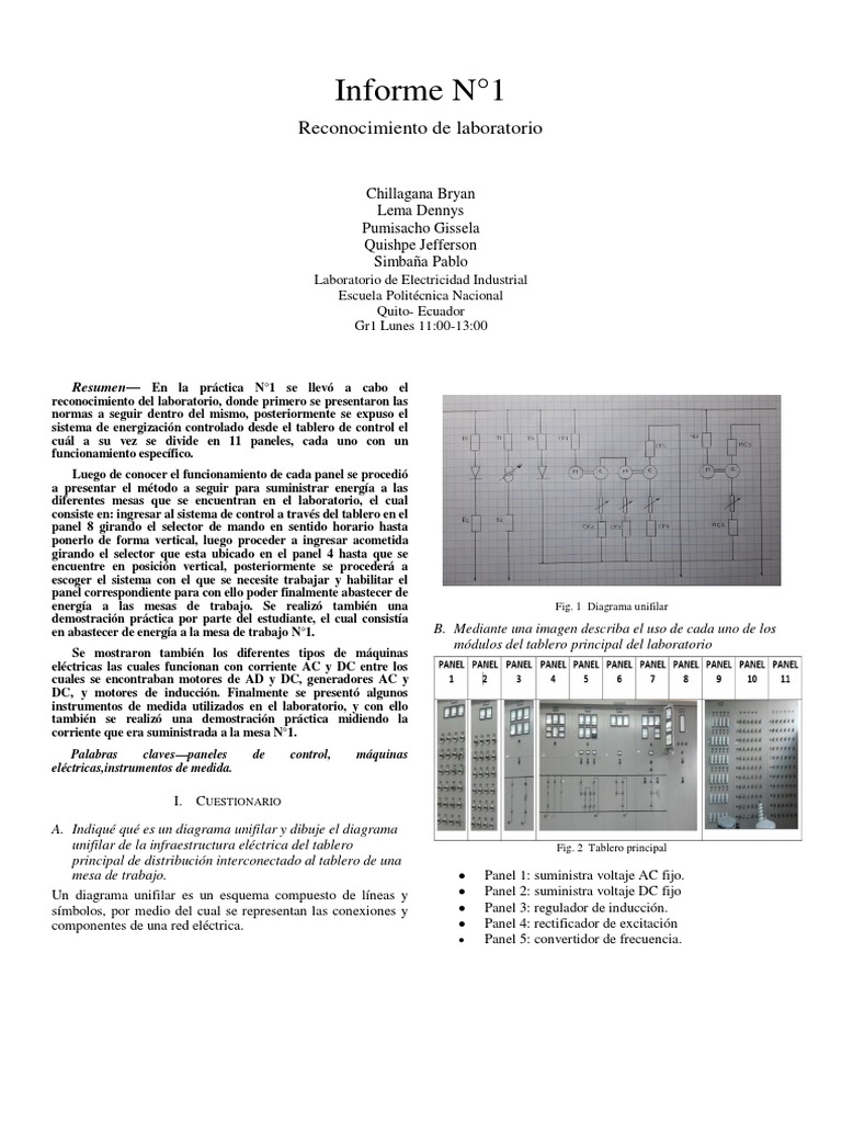 Informe de Electricidad Industrial 1 | PDF | Corriente eléctrica | Laboratorios