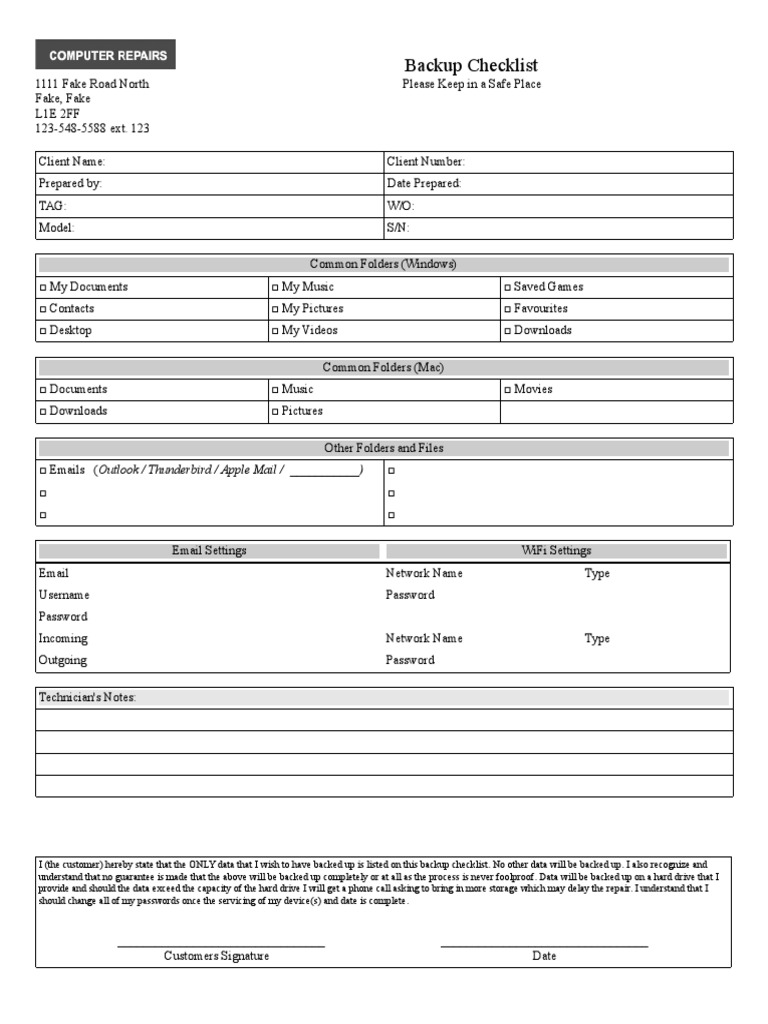 Backupchecklist v1 | PDF | Backup | Microsoft Outlook
