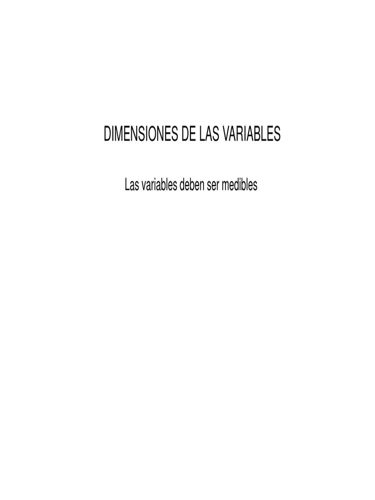 Dimension de Las Variables | PDF | Medición | Peso